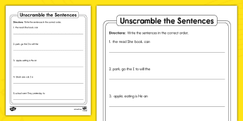Sentence Building Activities | twinkl.com