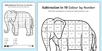 32 Subtraction Colour By Number Primary Resources - Primary Resources