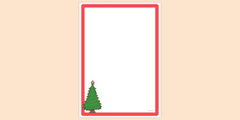 Christmas Tree Page Borders | twinkl.com.au