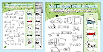 Counting Transport Worksheets | twinkl.co.uk