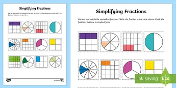 Simplifying Fractions Worksheets | twinkl.com