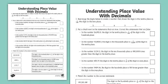 Place Value Worksheets | twinkl.com