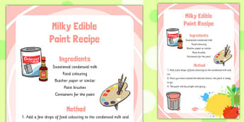 Edible Paint Recipes - Activities For Kids - Twinkl