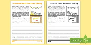 Lemonade Stand Worksheets | twinkl.com