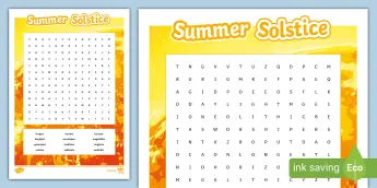 Summer Solstice Word Searches | twinkl.com.au