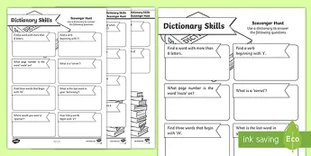 Dictionary Skills Scavenger Hunts | twinkl.com.au