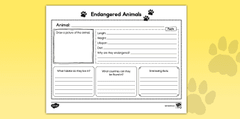 Endangered Animals Worksheets | twinkl.com