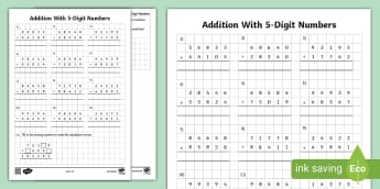 Y5-6 Addition Pages | Children's Maths Worksheets - Twinkl