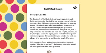 The BFG - Roald Dahl Primary Resources- The BFG Activities