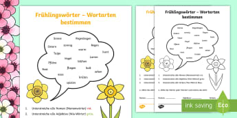 Gemischte Übungen Wortarten - Grammatik - Twinkl
