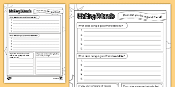 Making Friends Worksheets | twinkl.com