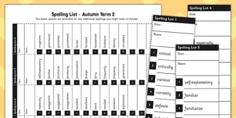 English Spelling Lists Year 5 Primary Resources - Parents Spell