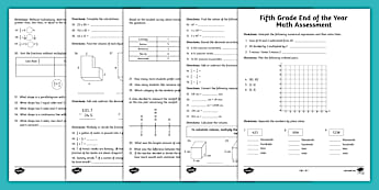 Fifth Grade Math Assessment | Twinkl - Twinkl