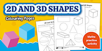 2D and 3D Shape Colouring for kids - Twinkl