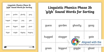 'g/gh' sound Phase 3b - Stage 5/6 Phonics - Linguistic Phonics - Resources