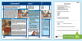 Religious Festivals - KS2 Reading Comprehension - Twinkl