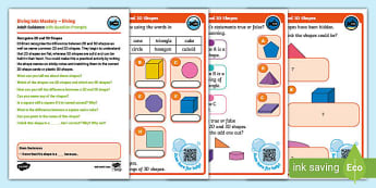 14 KS1 Properties of Shape - Mixed 3D Shapes and 2D Shapes