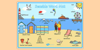 The Seaside English Primary Resources, beach, sun, sand