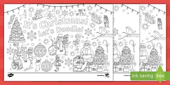 Christmas Doodle Colouring Pages | twinkl.co.uk