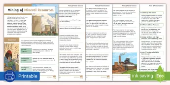 Geography Mining Resources | twinkl.co.uk