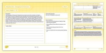 Resource Management Integrated Units Teaching Packs | Year 4