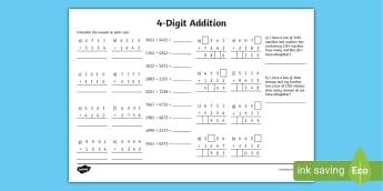 KS2 Addition Primary Resources - Maths Sums - Twinkl