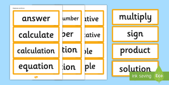 Mathematics Vocabulary Cards • Twinkl.com.au