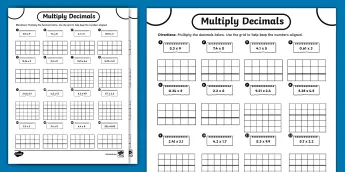 Multiplying Decimals Worksheets | twinkl.com