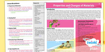 Properties and Changes of Materials - Year 5 Science Resources