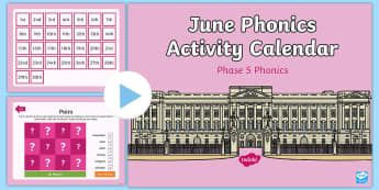Monthly Phonics Activity Calendars Phonics - Twinkl