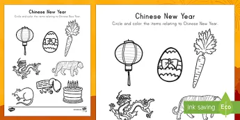 Chinese New Year Coloring Sheets | twinkl.com