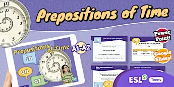 Prepositions of Time | twinkl.ca
