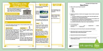 Olympic Games Reading Comprehension | twinkl.ca
