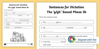 'g/gh' sound Phase 3b - Stage 5/6 Phonics - Linguistic Phonics - Resources
