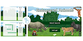 Endangered Animals Word Searches | twinkl.com.au