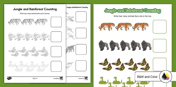 Animal Counting Worksheets | twinkl.com