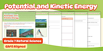 Potential and Kinetic Energy Energy and Change Grade 7