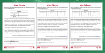 Recognising Word Classes - KS2 Grammar - Twinkl