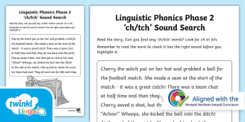 ch/tch Phase 2 - Stage 5/6 Phonics - Linguistic Phonics - Resources ...