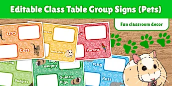 Blank Table Signs | twinkl.co.uk
