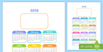 KS1 Editable Calendars