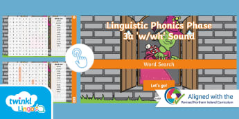 'w/wh' sound Phase 3a - Stage 5/6 Phonics - Linguistic Phonics - Resources