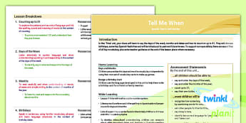 Tell Me When | Lesson Plans About Time | Year 3 Spanish