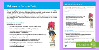 KS2 Writing Example Texts | Primary Resources