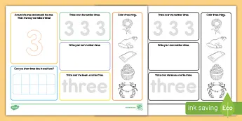 Number 3 Worksheets | twinkl.com