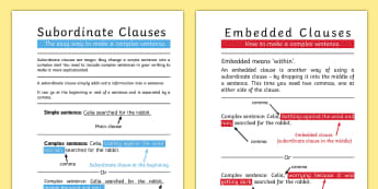 What is a Subordinate Clause? - Twinkl Teaching Wiki