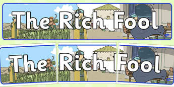 The Rich Fool Worksheets - Primary Resources- Parables