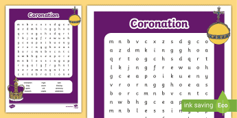 Coronation Word Searches | twinkl.com.au