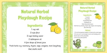 Playdough Recipes Natural Primary Resources - nd Activities Early