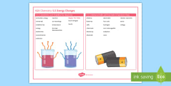 Energy Changes | AQA Chemistry | Beyond - Twinkl